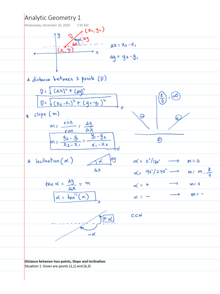 Analytic Geometry Discussion-Merged | PDF | Line (Geometry) | Circle