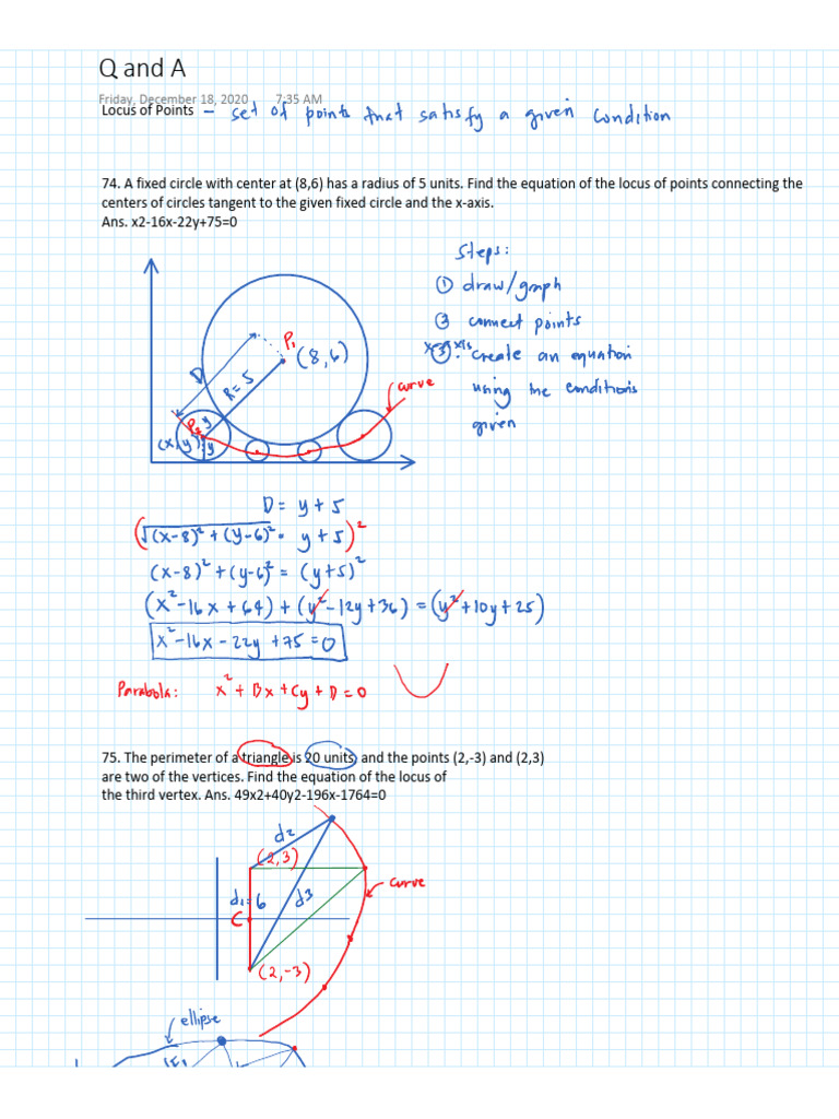 Locus of Points and Q and A | PDF