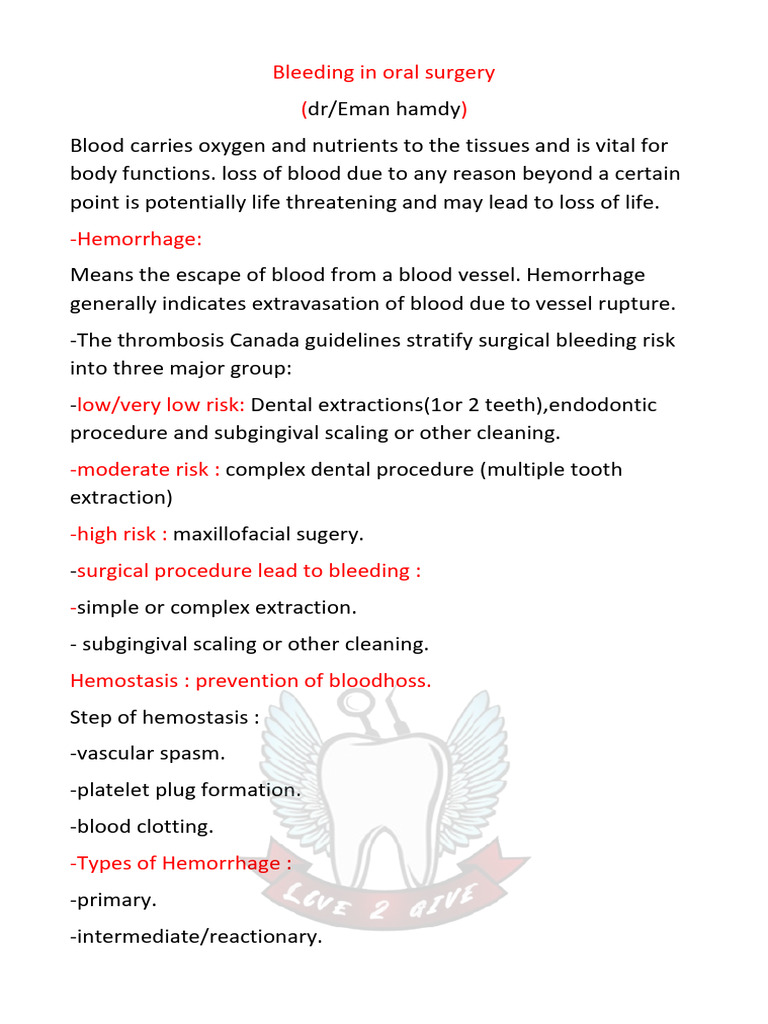 Managing Reactionary Hemorrhage in Oral Surgery | PDF | Bleeding ...