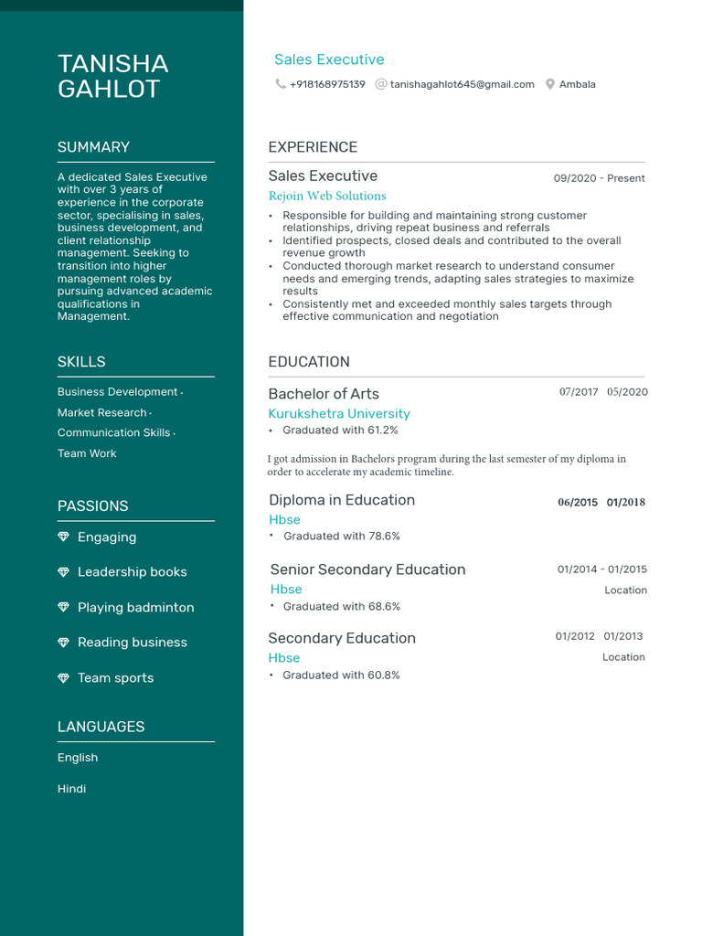 Revised CV | PDF | Business | Finance & Money Management