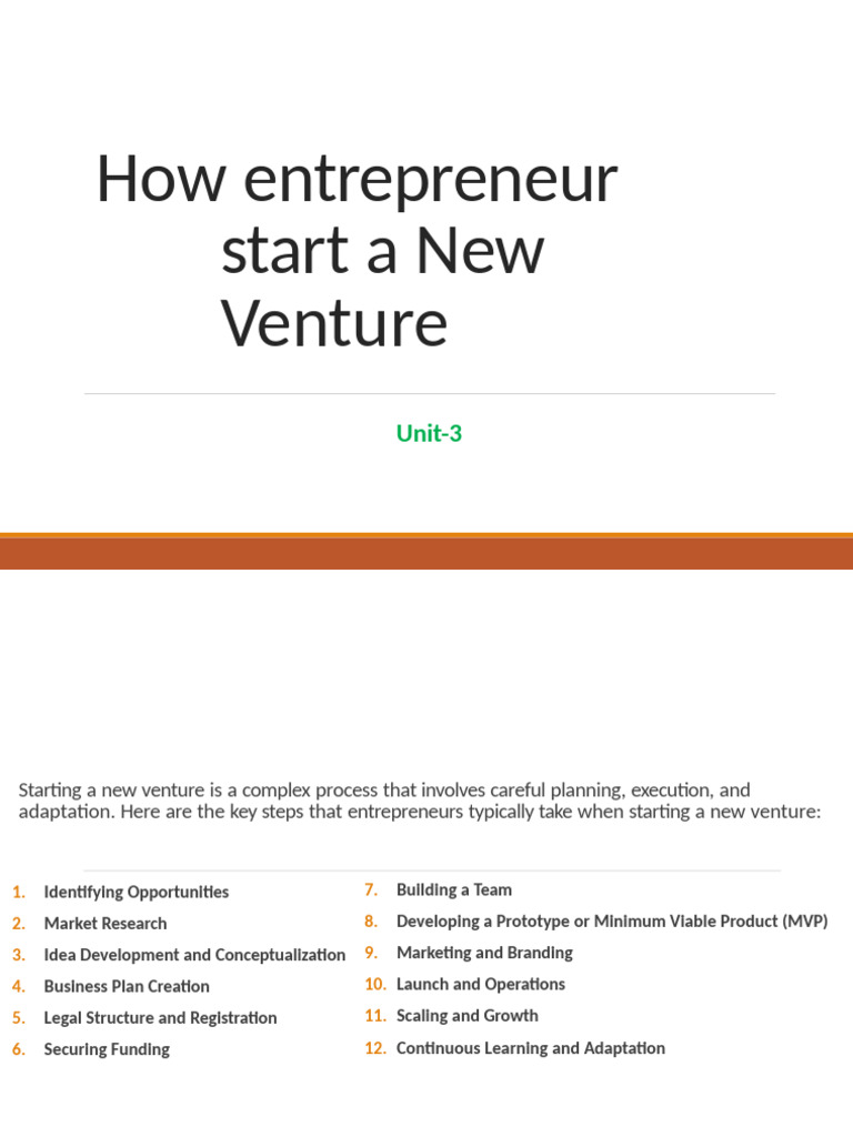 Steps to Start a New Venture | PDF | Entrepreneurship | Economies
