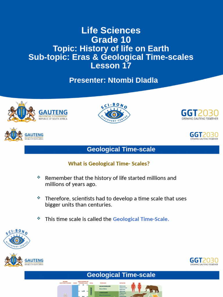 Life Sciences Gr.10 Lesson 17 Eras and Geological Timescales | PDF ...