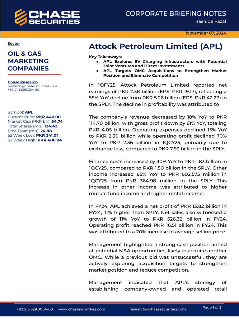 Corporate Briefing Notes - APL | PDF | Taxes | Income