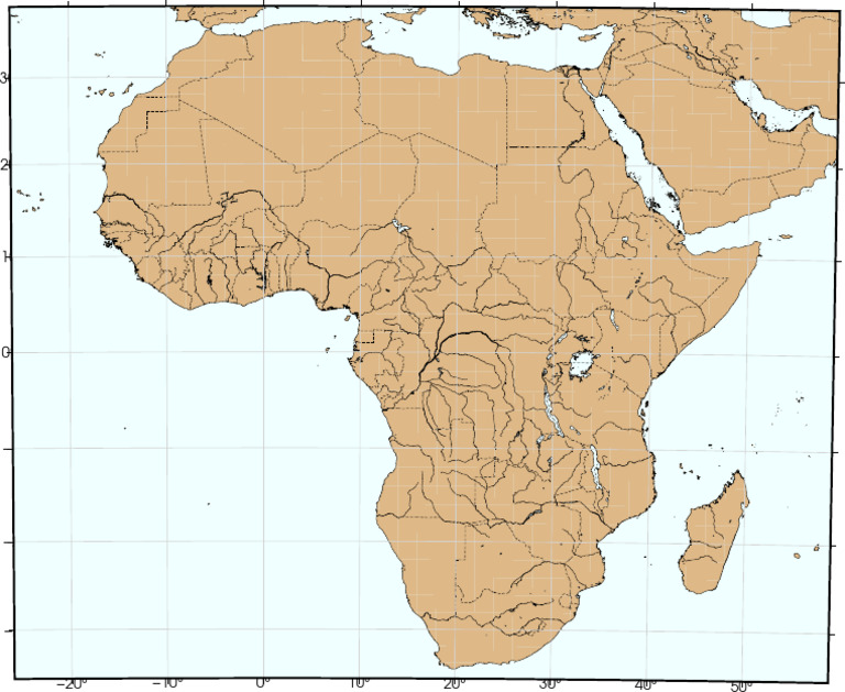 Mapa Rzeki Jeziora Afryka | PDF
