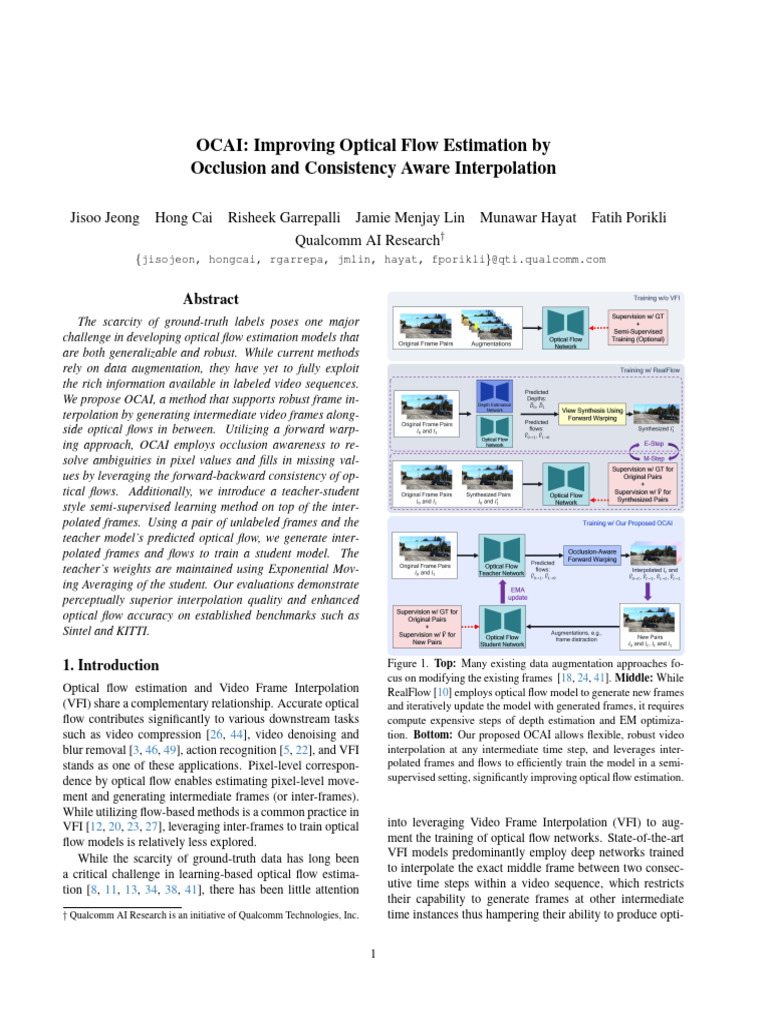 OCAI: Improving Optical Flow Estimation by Occlusion and Consistency Aware Interpolation | PDF ...