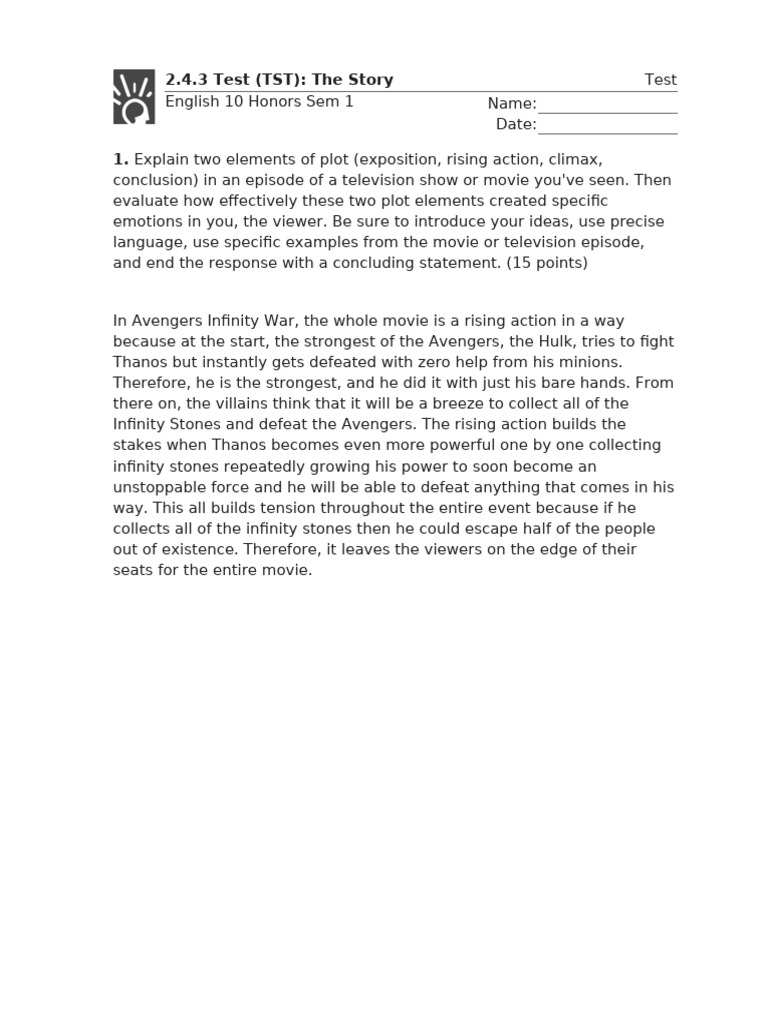 2.4.3 Test (TST) - The Story (Test) | PDF
