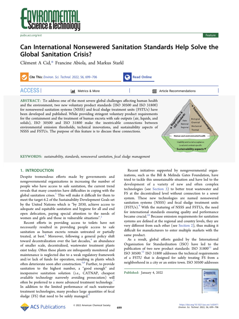 Global Sanitation Standards Insight | PDF | Sanitation | Water And Politics