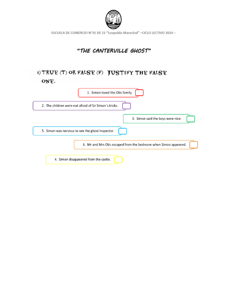 The Canterville Ghost-Activities | PDF