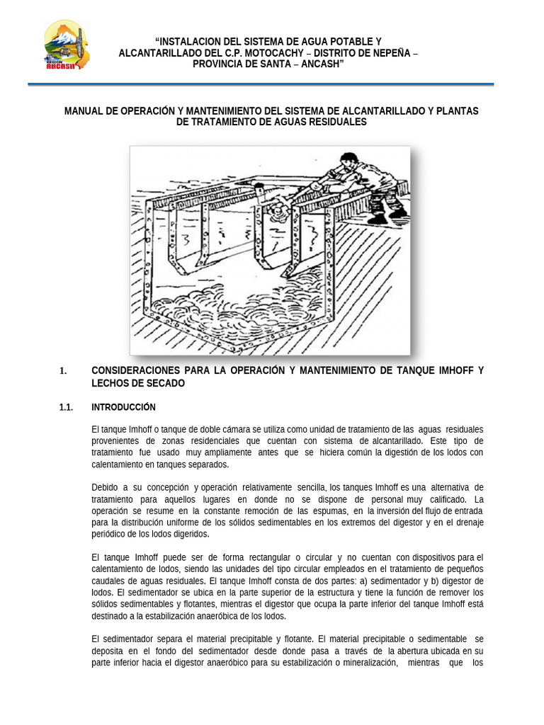 Manual de O&M - PTAR | PDF | Agua | Barro