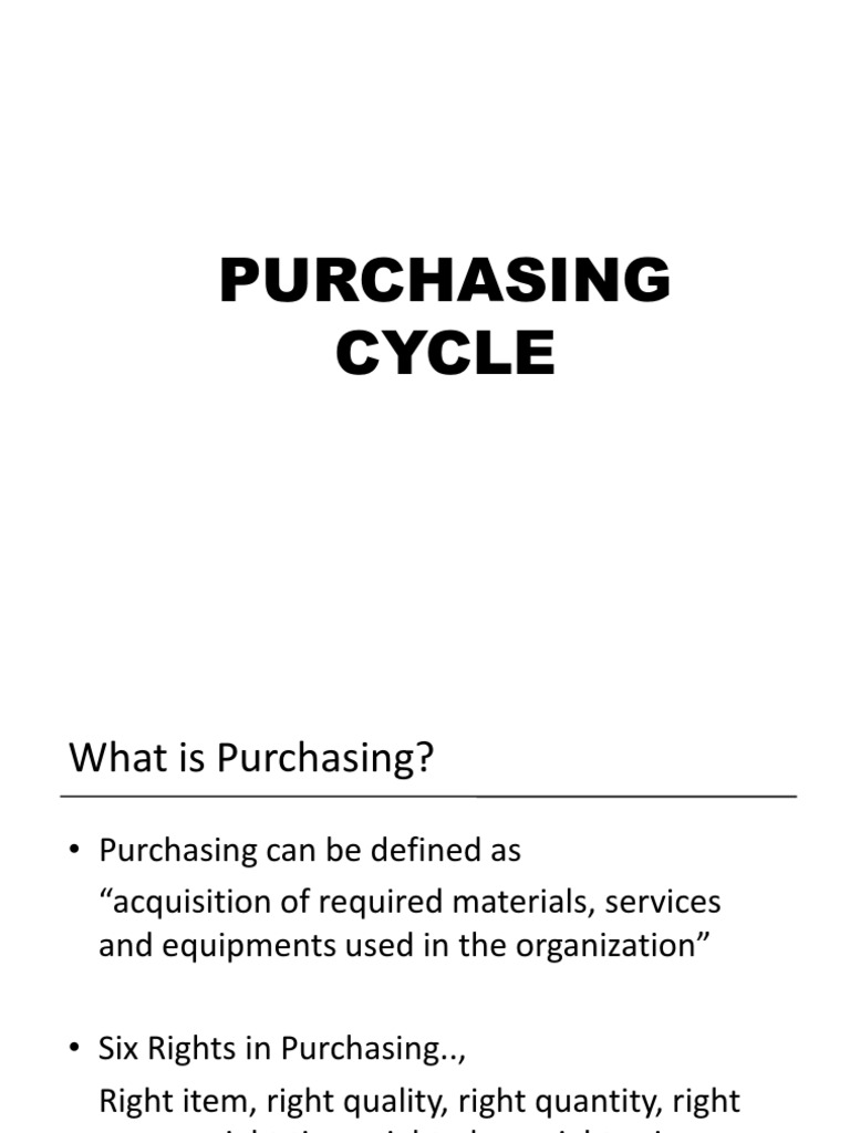 Purchasing Cycle