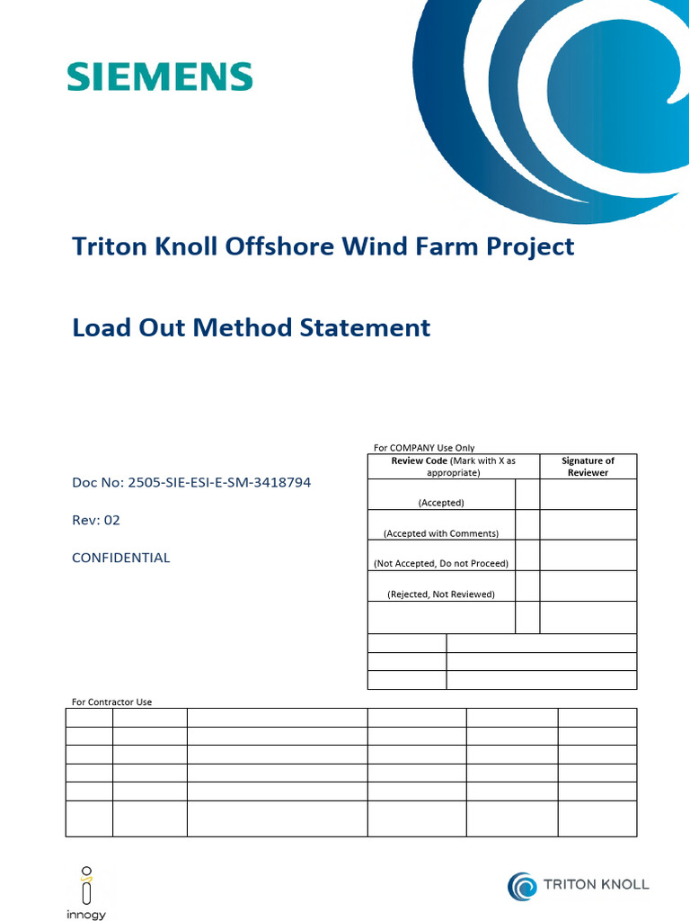 2505 SIE ESI E SM 3418794 02 Load Out Method Statement | PDF | Wind ...