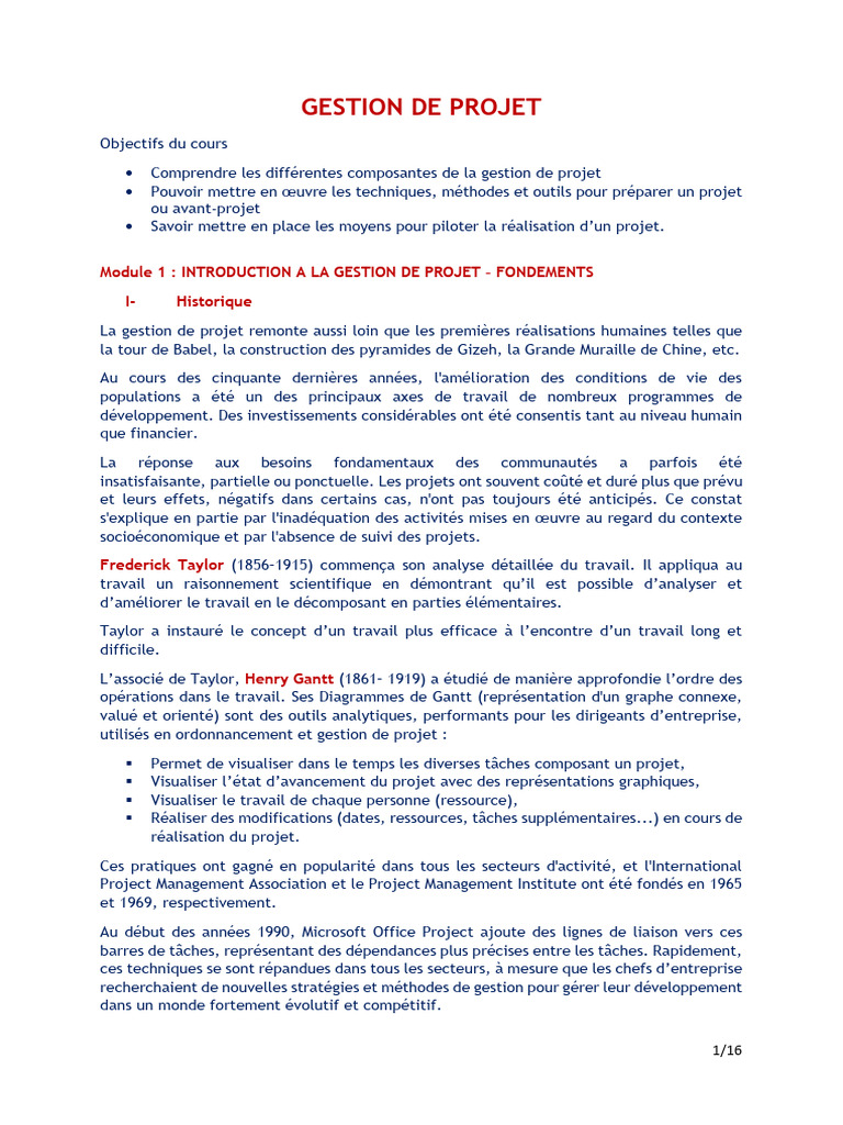 Introduction à la gestion de projet | PDF | Gestion de projet | Chef de ...