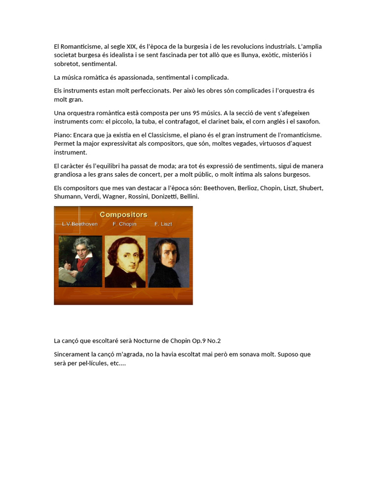 El Romanticisme Resum | PDF