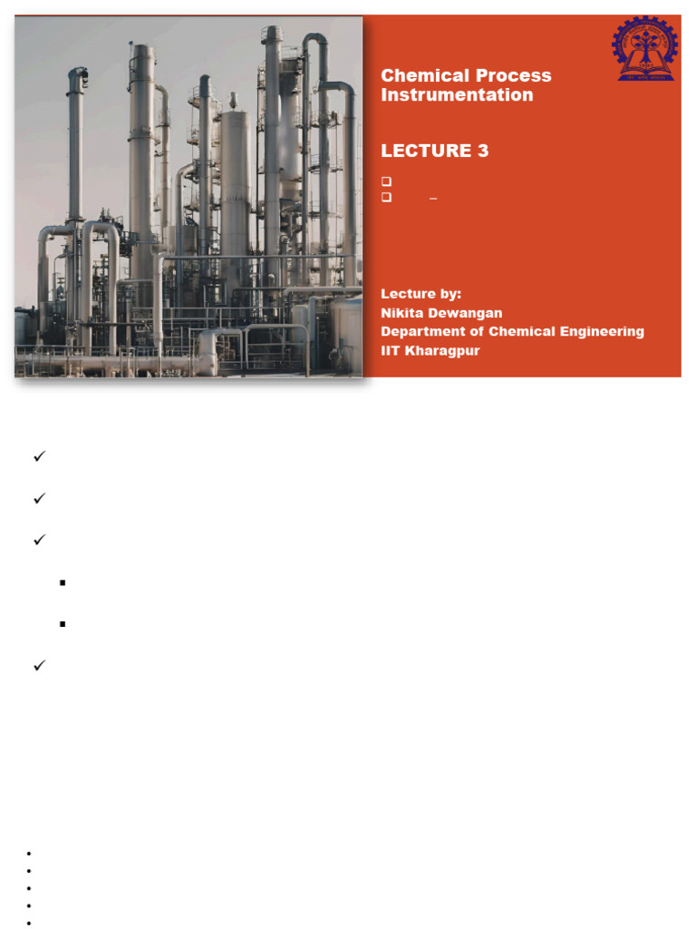 Chemical Process Instrumentation - Lecture 3 | PDF | Errors And Residuals | Standard Deviation