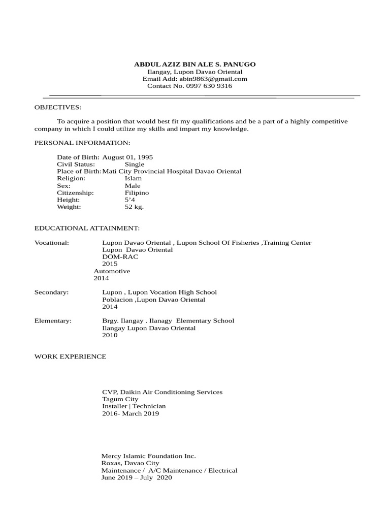 aziz-resume 2 | PDF | Cognition