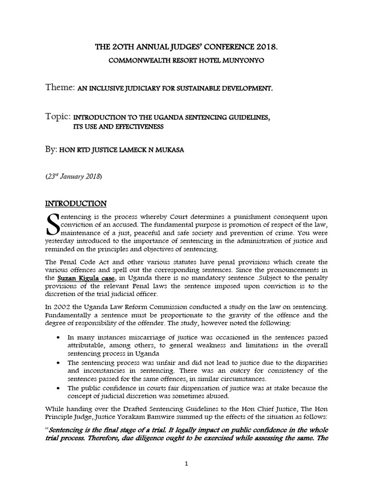 Judges' Sentencing Guidelines | PDF | Sentence (Law) | Prosecutor