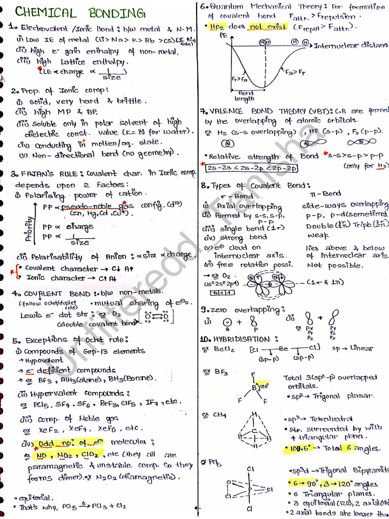 Chemical Bonding Notes | PDF