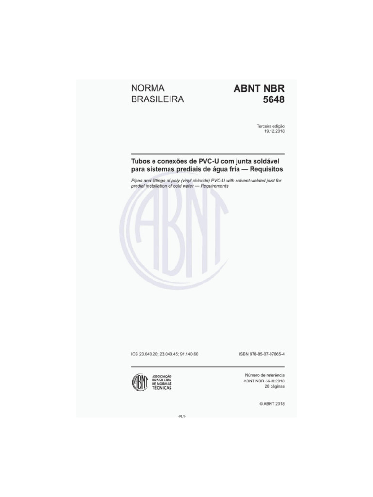 NBR 5648 - 2018 - Tubos e Conexoes de PVC | PDF