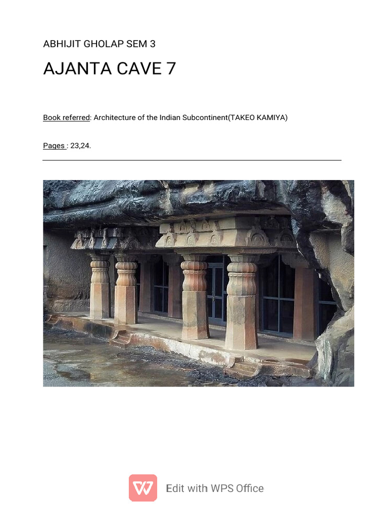 Ajanta Cave 7: Column Architecture | PDF
