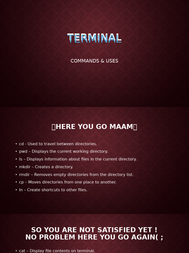 Essential Terminal Commands Guide | PDF | Home & Garden | Computers