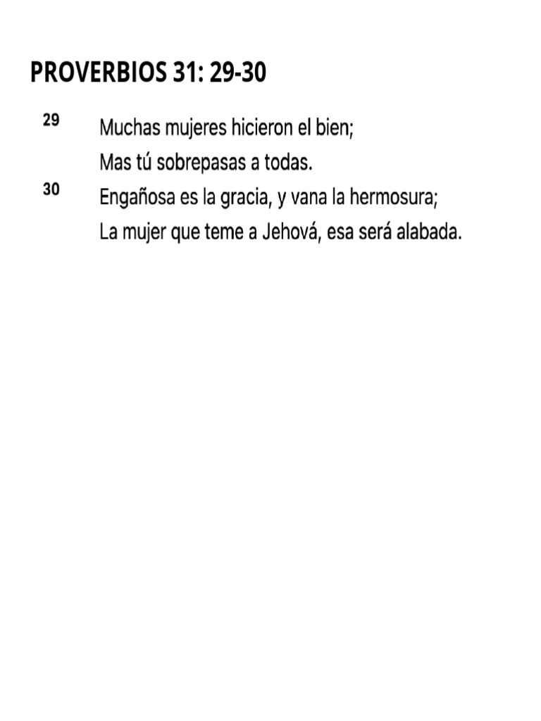 Proverbios 31:29-30: Sabiduría y Virtud | PDF
