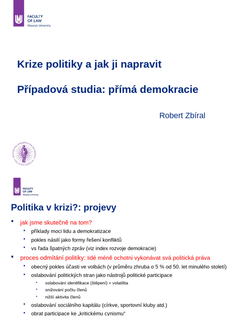 Prednaska 11 Krize Politiky Prima Demokracie 2023 | PDF