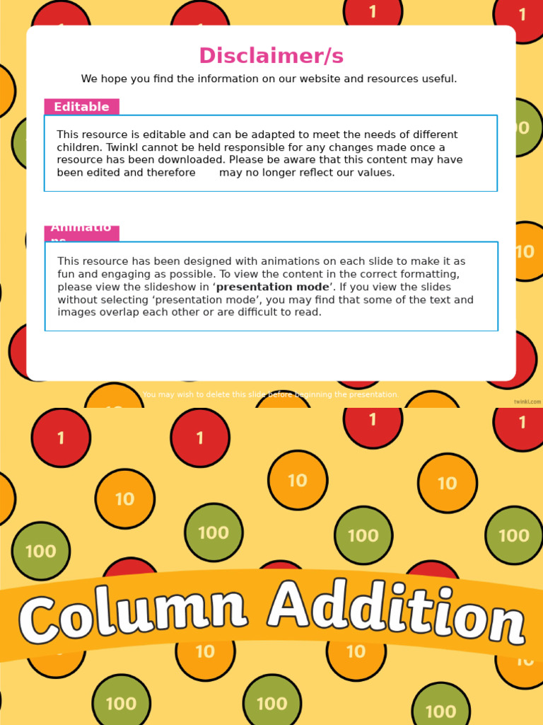 T M 1718901892 Year 3 Column Addition Powerpoint Ver 2 | PDF