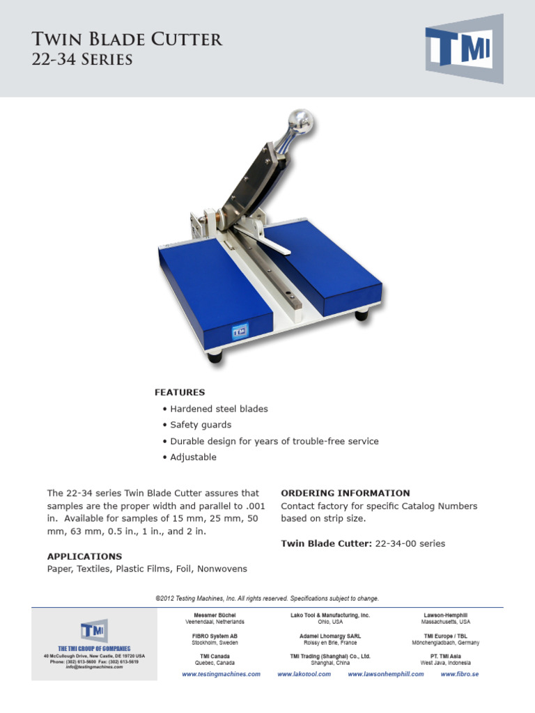 22 34 Twin Blade Cutter | PDF