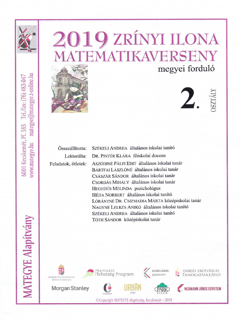 Zrínyi Feladatlapok 2-4.oszt. 2019. | PDF