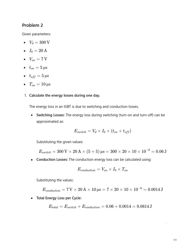 IGBT Energy Loss Calculation Guide | PDF