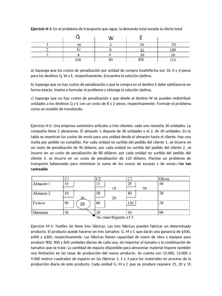 Modelos de Optimización en Transporte y Producción | PDF | Vino ...
