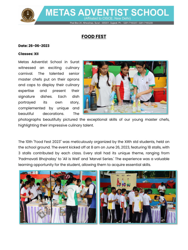 Food Fest 2023: Culinary Showcase at Metas | PDF | Technology & Engineering