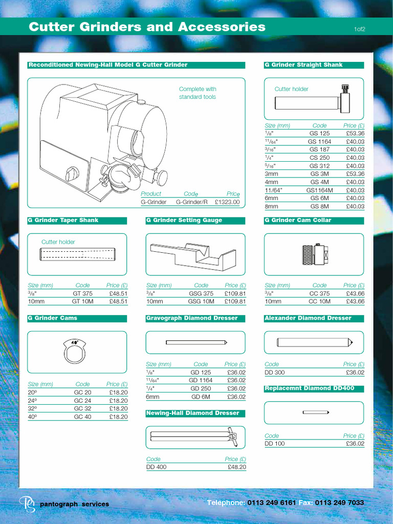 Taylor Hobson Model G Cutter - Grinder | PDF | Metalworking | Tools