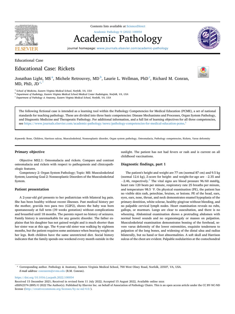 Educational Case Rickets | PDF | Vitamin D | Clinical Medicine