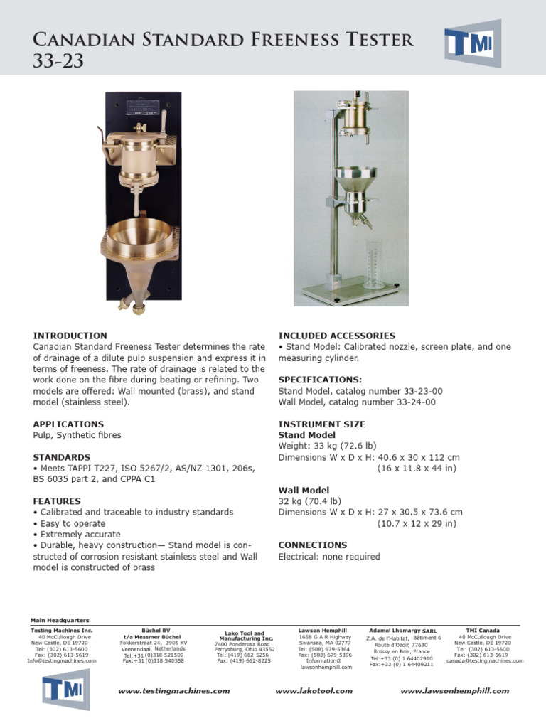 33 23 Canadian Standard Freeness Testers | PDF | Materials