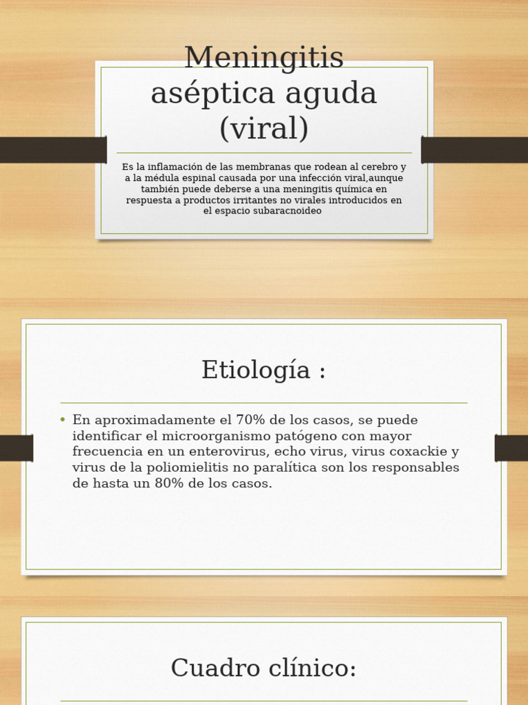 Meningitis Aséptica Aguda (Viral) - 1 | PDF | Meningitis | Medicina CLINICA