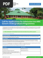 CALL FOR APPLICATIONS FOR ADMISSION INTO LUANAR POSTGRADUATE PROGRAMMES ...