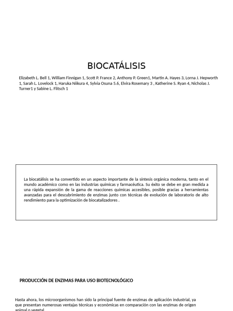 BIOCATALISIS | PDF | Enzima | Evolución