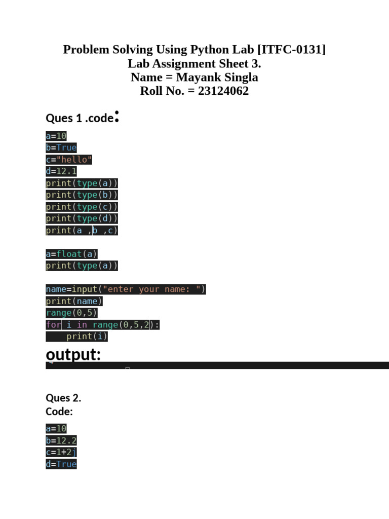 Python Lab Assignment Overview | PDF