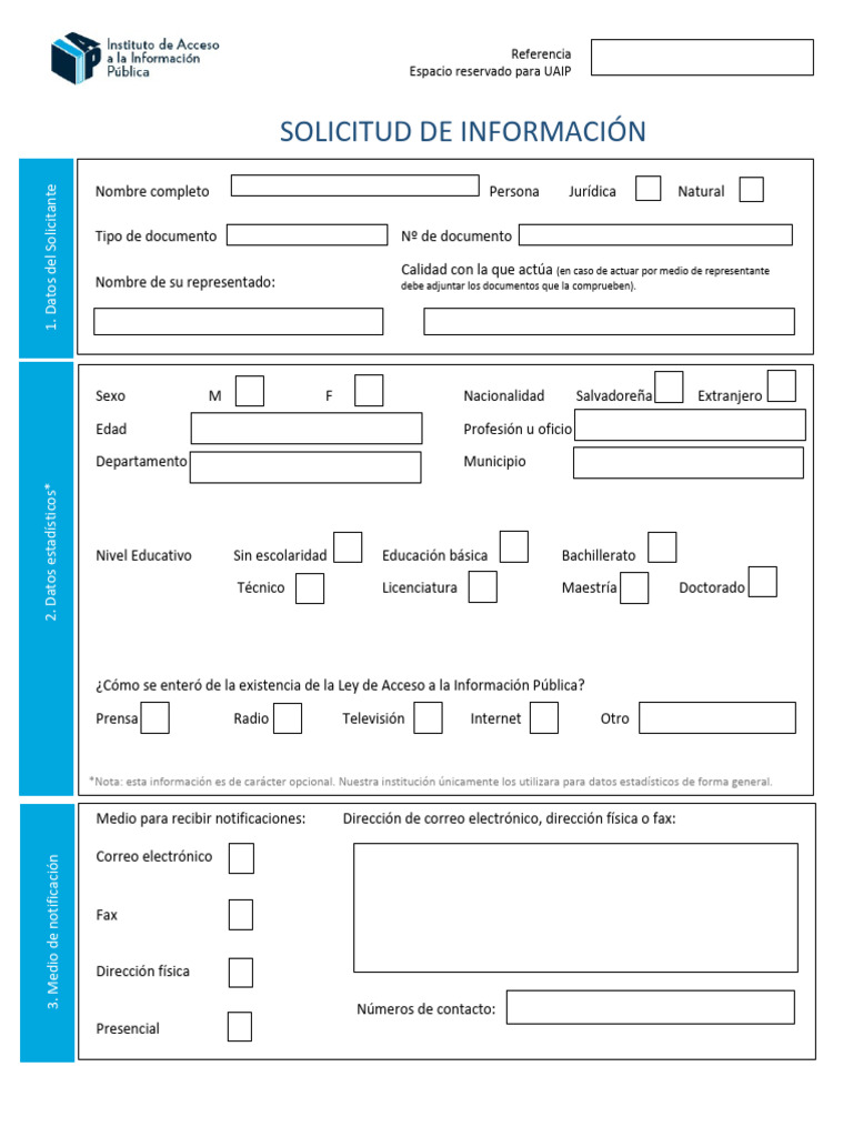 Formulario de Solicitud de Informacion - Actualizado VERSIÓN FINAL ...