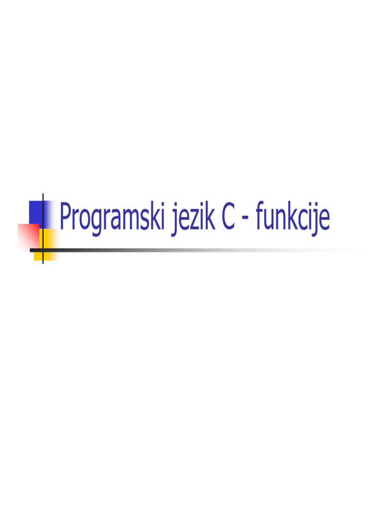 Programski Jezik C Funkcije | PDF