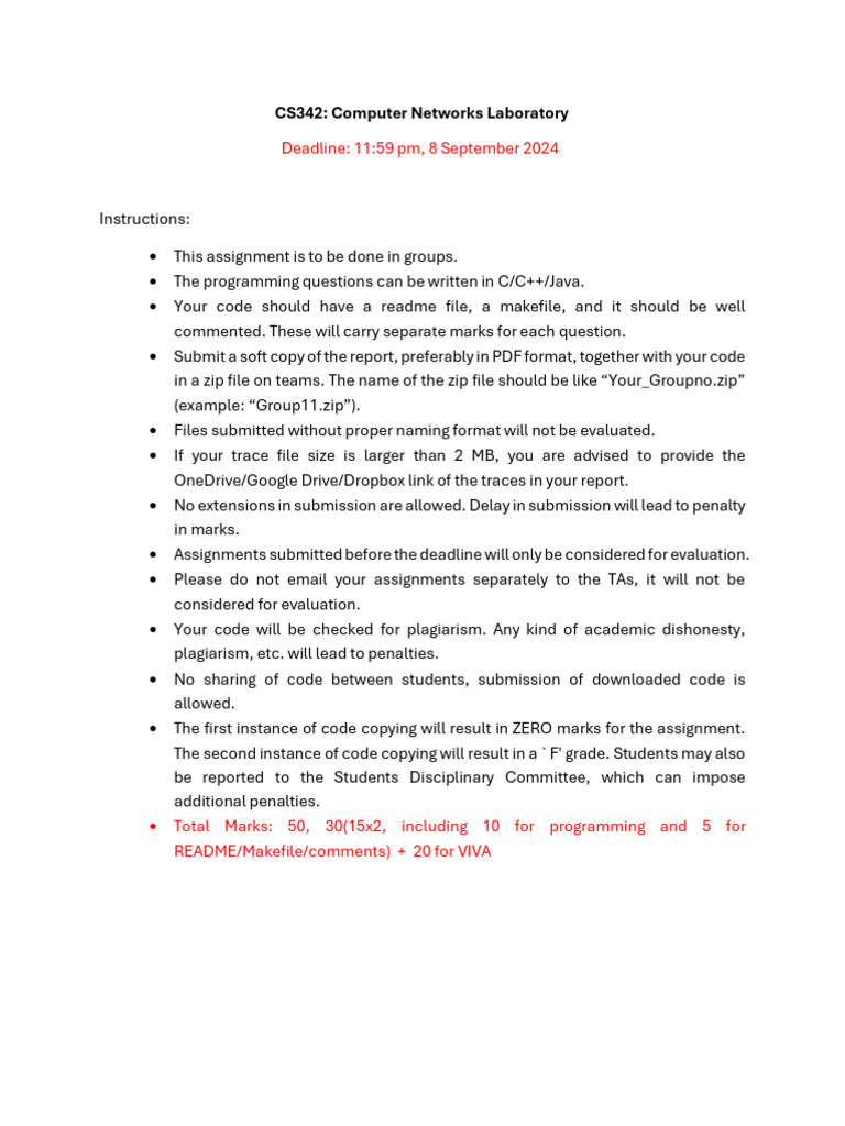 Assignment 3 | PDF | Network Congestion | Computer Network