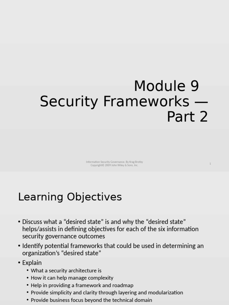 Module 9 - Security Frameworks Part 2 | PDF | Information Security | Security