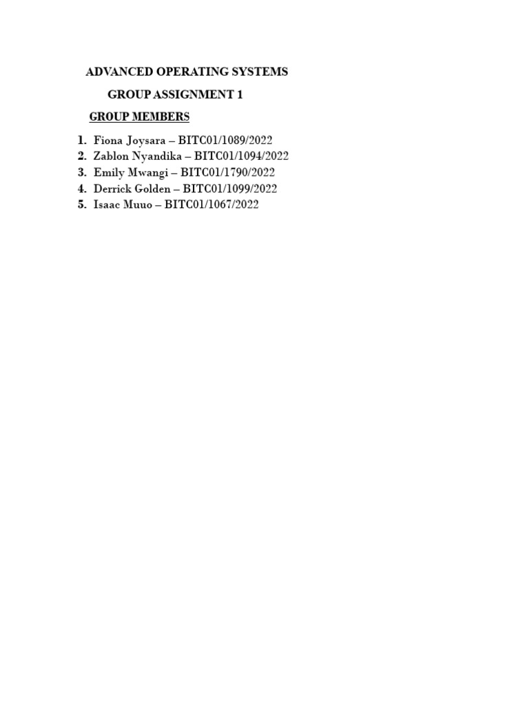 ADVANCED OPERATING SYSTEMS Assignment 1 (1) - 2 | PDF | Process (Computing) | Virtualization