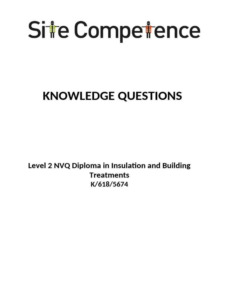 NVQ Level 2 Insulation Knowledge Questions | PDF | Ventilation ...
