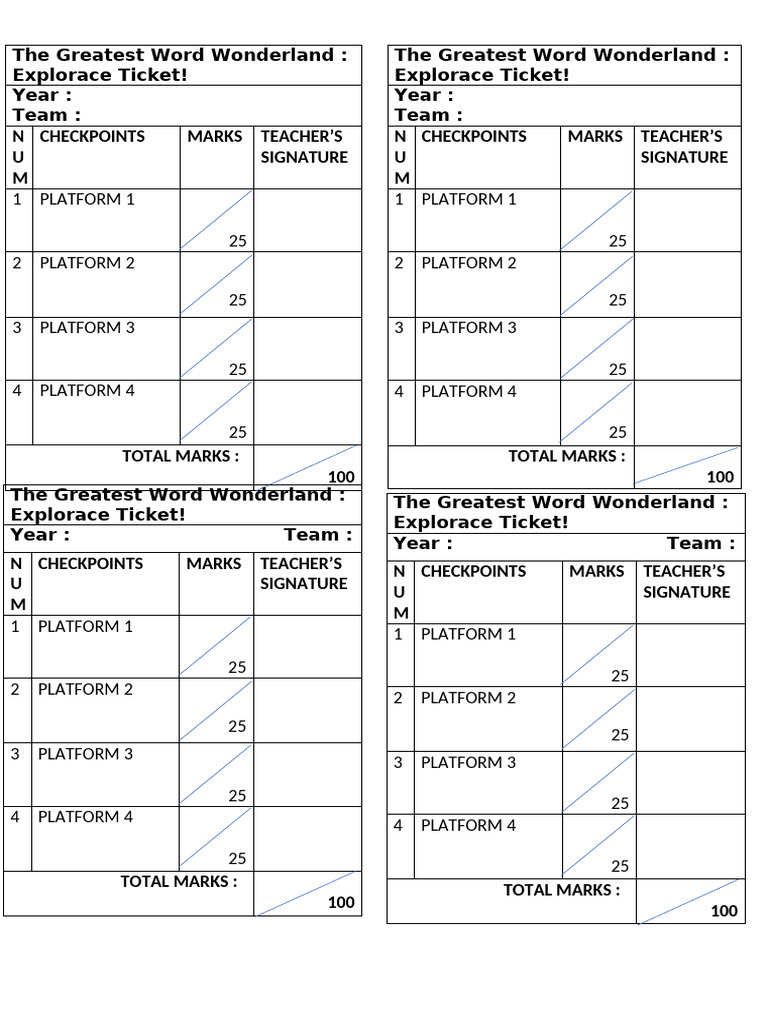 Explorace Ticket | PDF