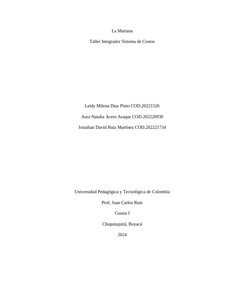 La Mariana | PDF | Panes | Presupuesto