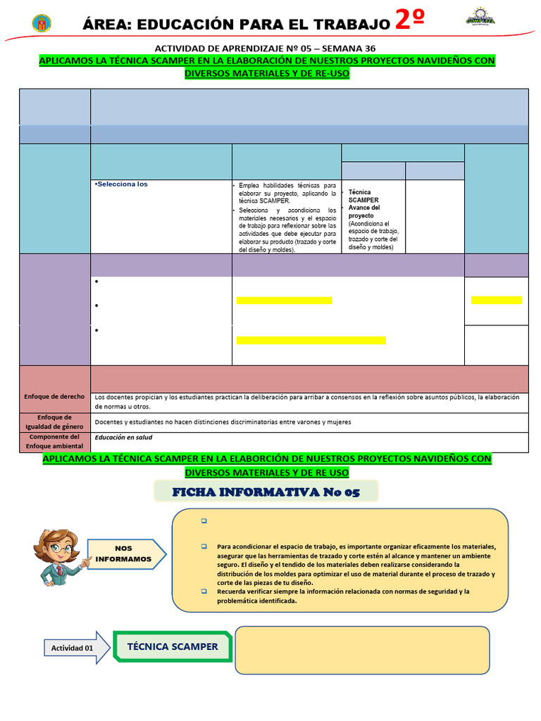 Ept 2° - Semana 36-Ficha Informativa 05-Eda3 | PDF | Aprendizaje | Diseño