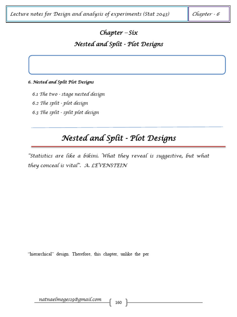 Nested and Split-Plot Designs Explained | PDF | Research Methods ...