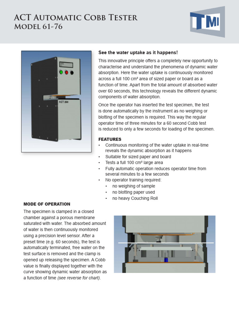 61 76 Automatic Cobb Tester | PDF | Water